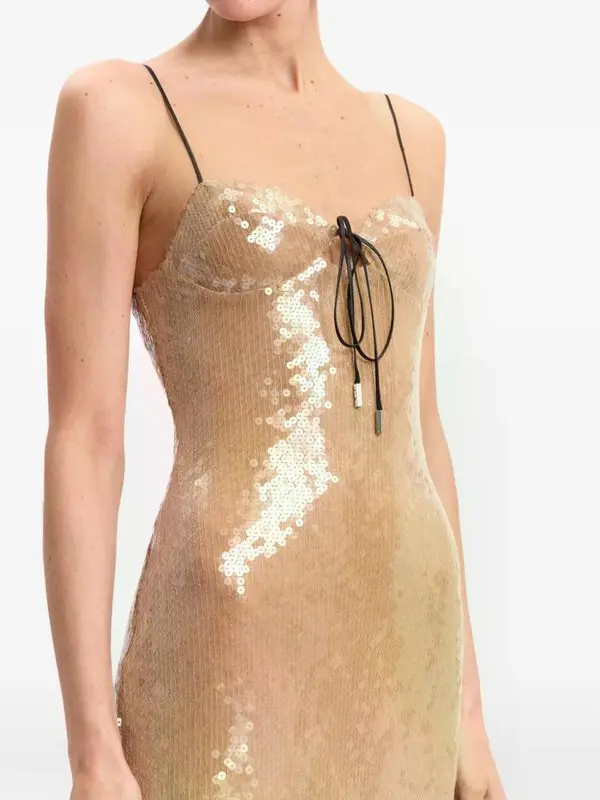 16Arlington Sequin Sweetheart Neck Midi Dress