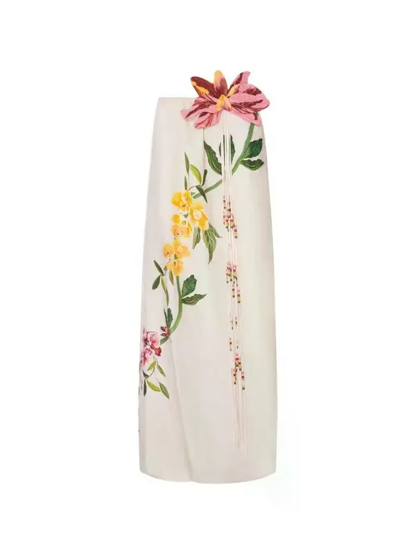 Farm Rio Floral Print One-shoulder Maxi Dress - Neutrals