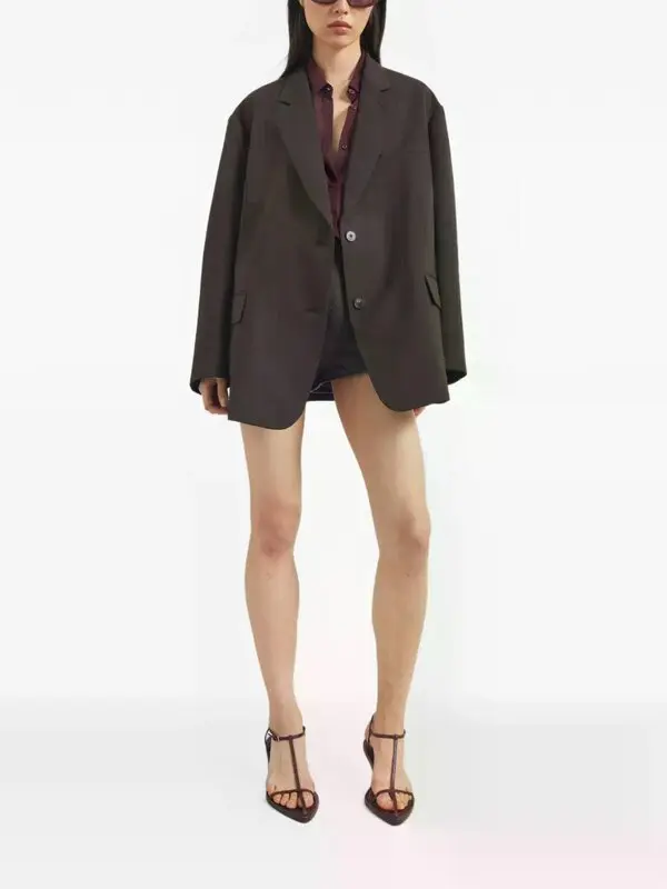 THE FRANKIE SHOP Bea Oversized Blazer - Dark Espresso