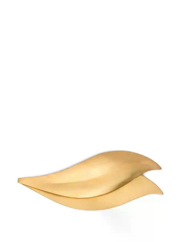 Emporio Armani Tone Leaf Motif Brooch - Gold