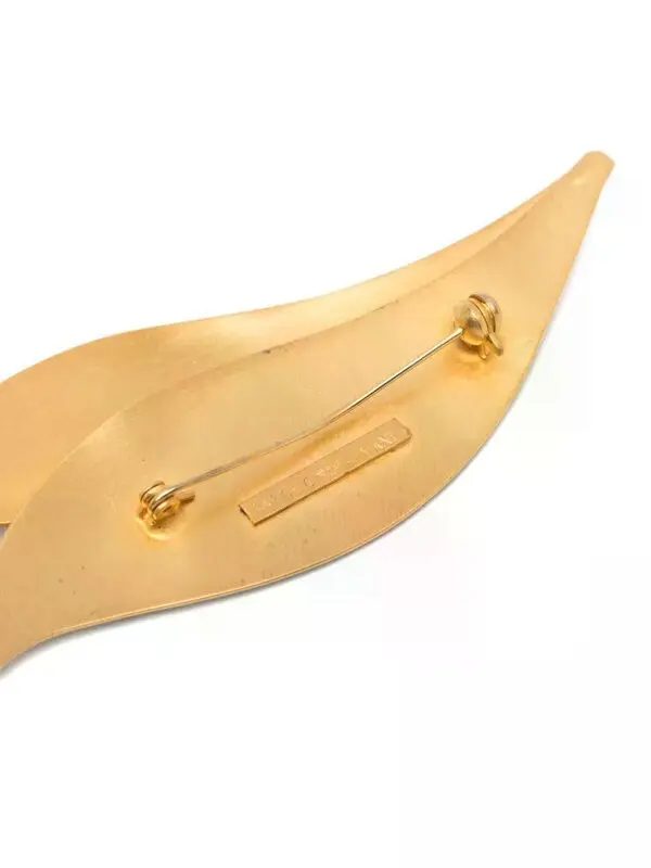 Emporio Armani Tone Leaf Motif Brooch