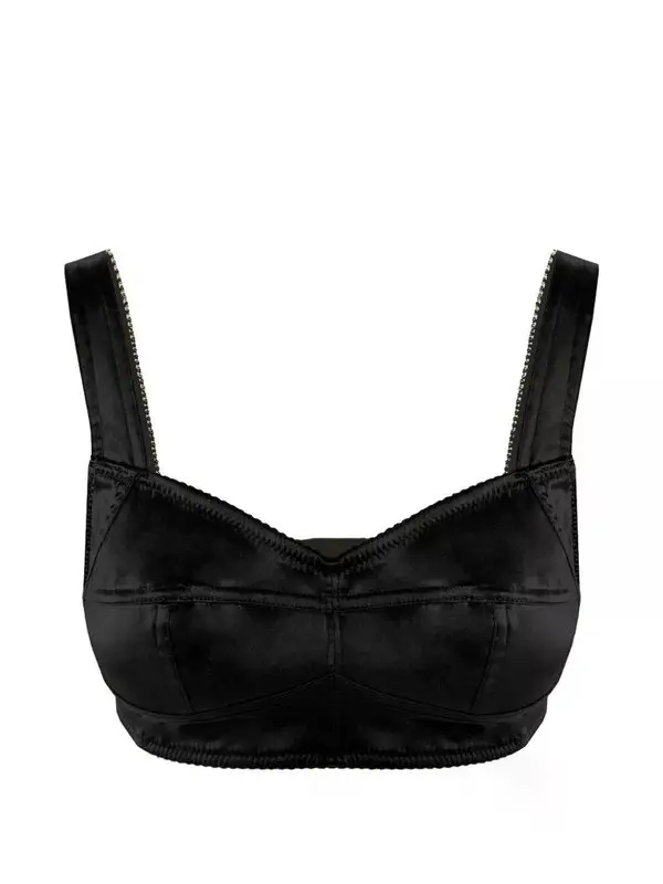 CONTESSA MILLS Seraphim Satin-finish Bra - Black