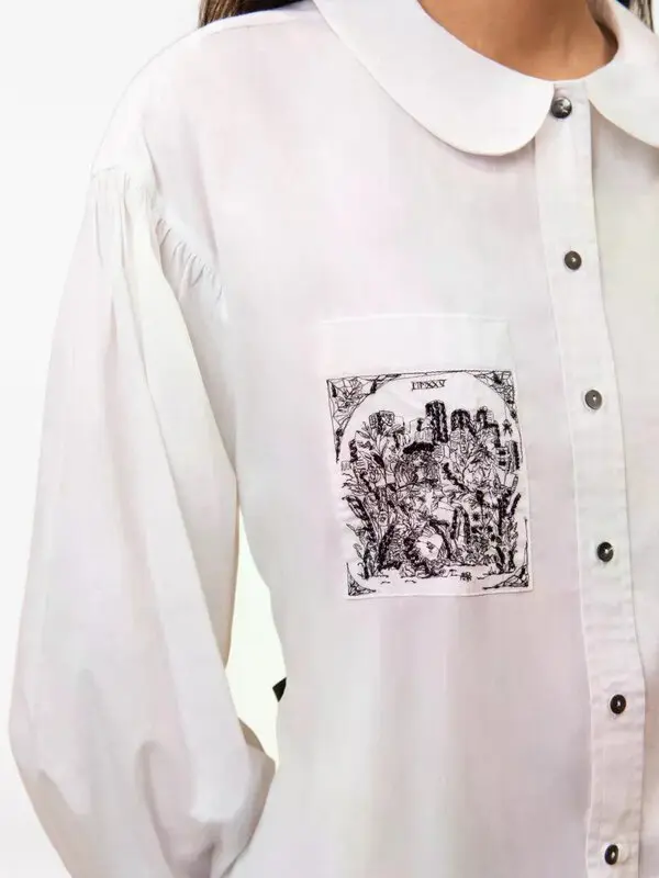 CONTESSA MILLS Tarot Graphic Print Cotton Shirt