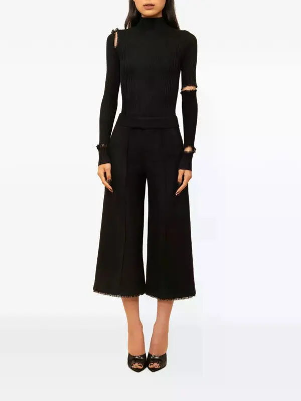 CONTESSA MILLS Salem Ribbed Knit Jumper With Lace Trim