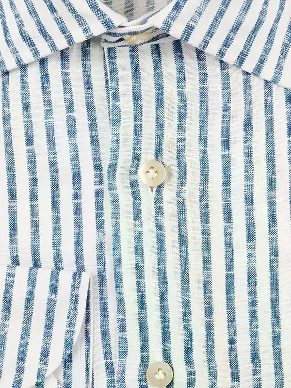 BORRIELLO NAPOLI Vertical-stripe Shirt - Blue