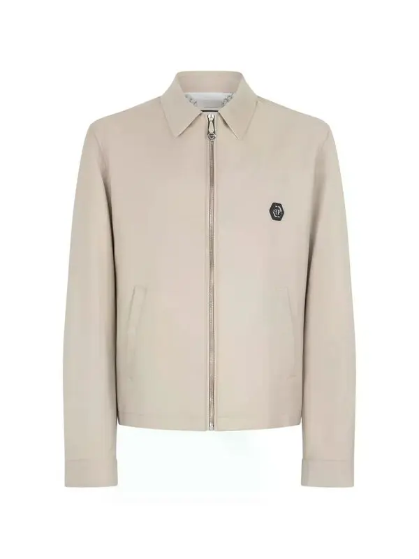 Philipp Plein Logo-plaque Zip-up Overshirt