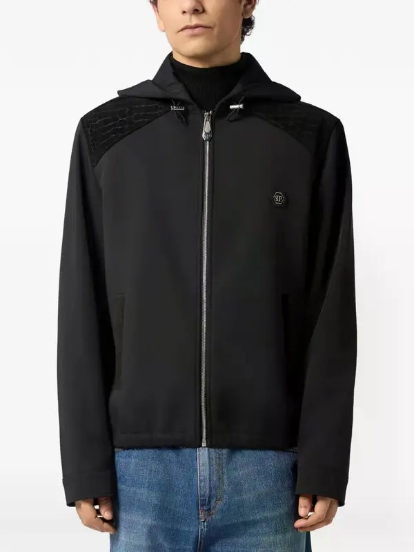 Philipp Plein Crocodile-effect Panelled Jacket