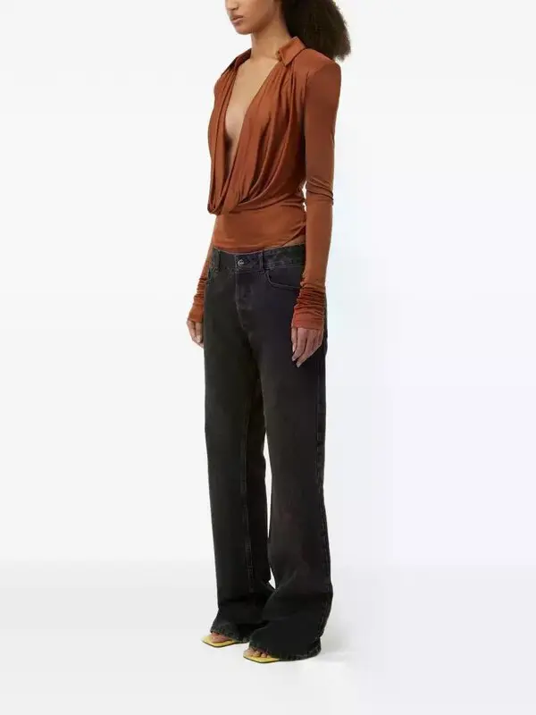 Gauge81 Bauska Draped V-neck Bodysuit