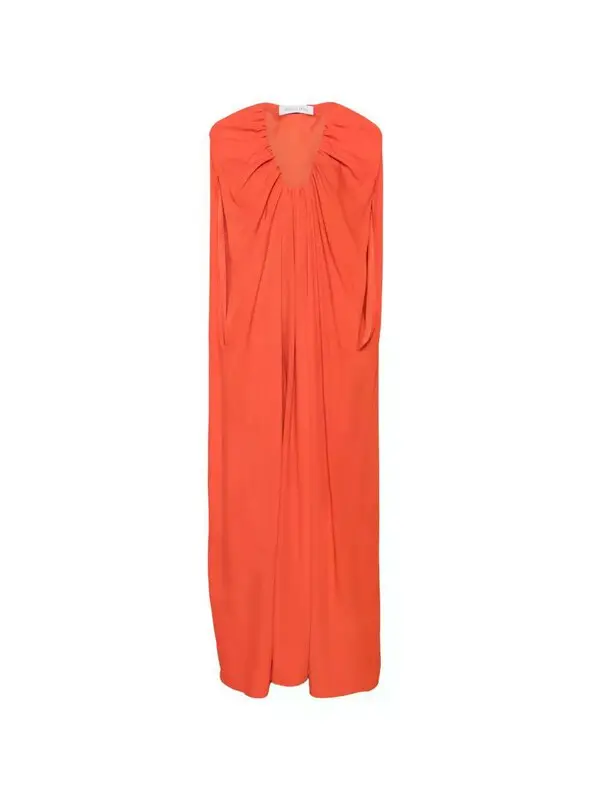 Raquel Diniz Emilia Draped Halterneck Maxi Dress - Red