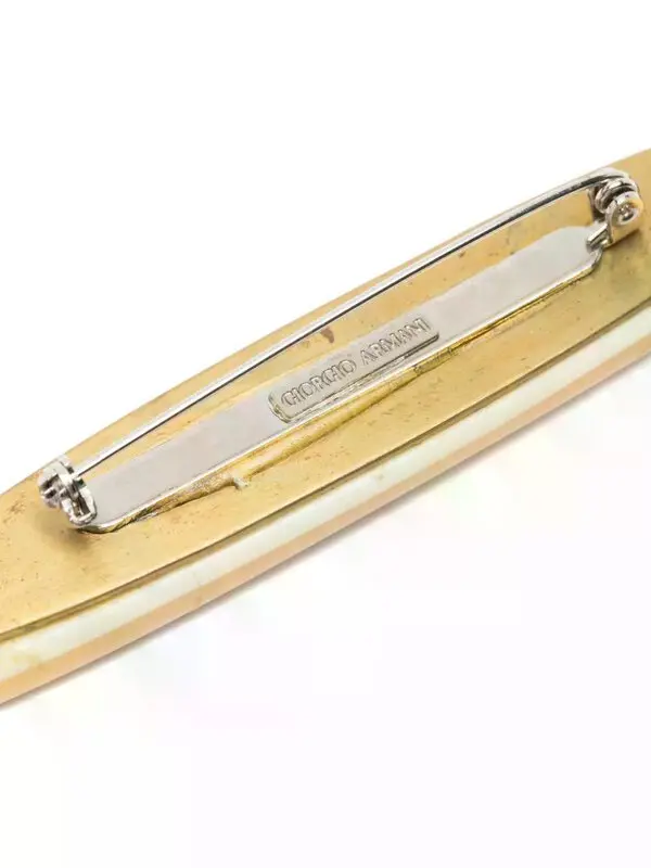 Giorgio Armani Beige Mother-of-pearl Effect Pointed Brooch