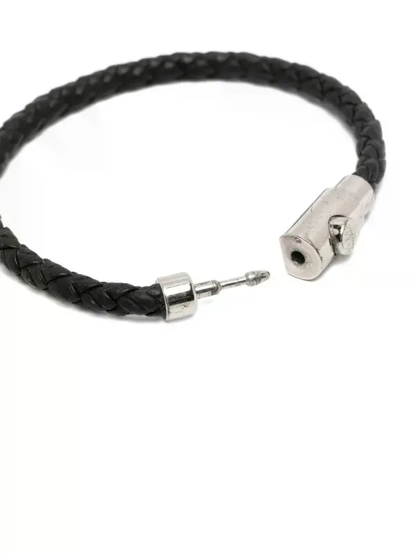 FERRAGAMO Braided Leather Bracelet With Logo-engraved Clasp