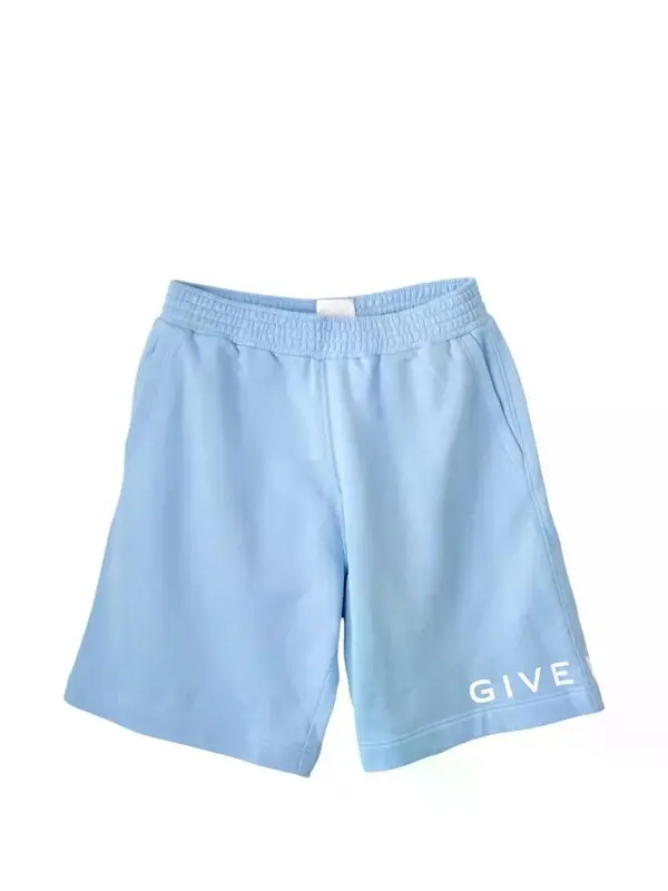 Givenchy Logo Print Boxy Shorts - Blue