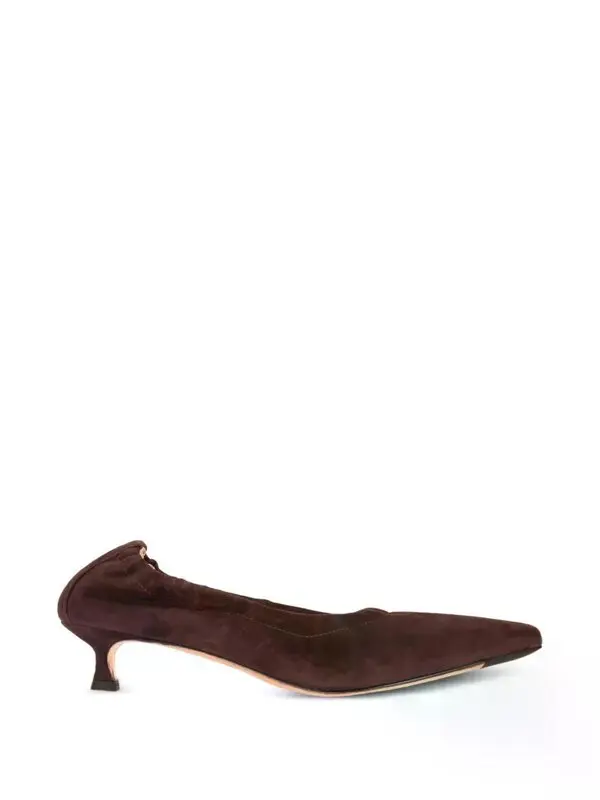 LA ROSE Elasticated Suede Pumps - Brown