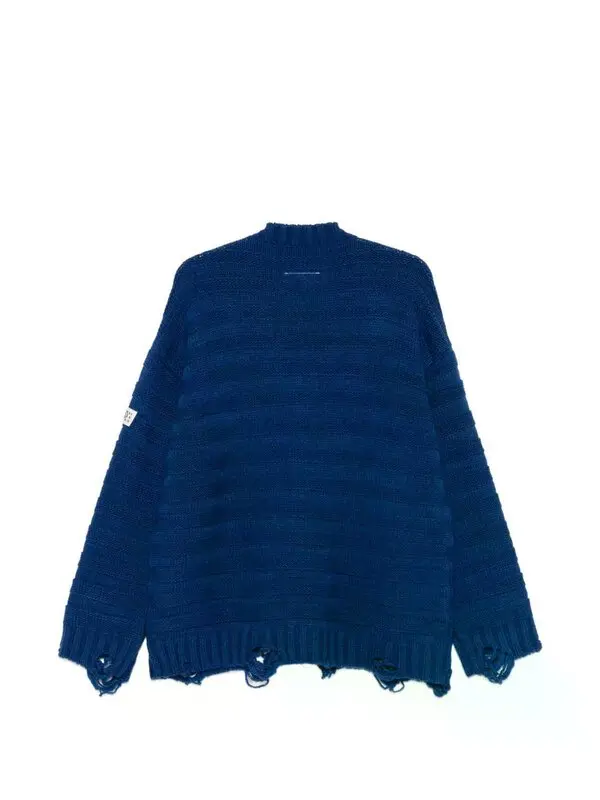 MAISON MARGIELA Distressed Horizontal-stripe Cardigan