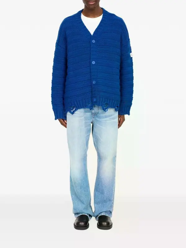 MAISON MARGIELA Distressed Horizontal-stripe Cardigan