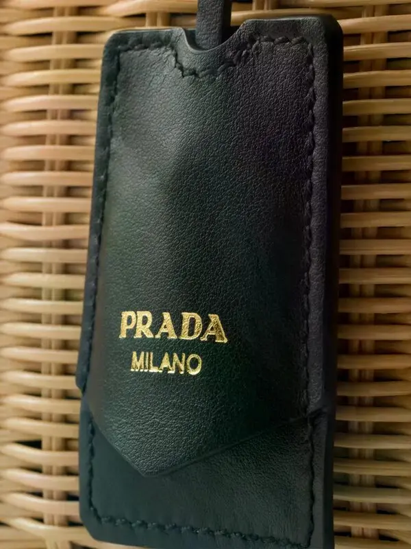 Prada Medium Wicker And Canvas Tote Bag