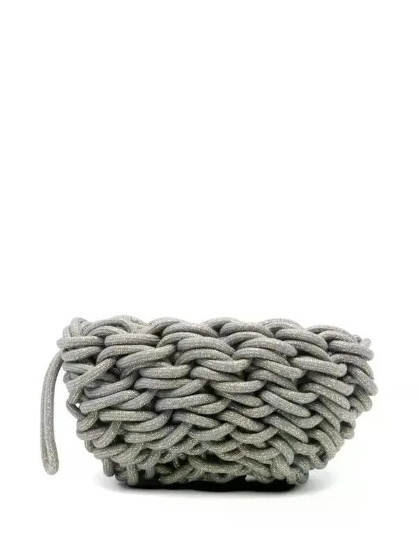 Alienina Lina Woven-rope Clutch - Silver