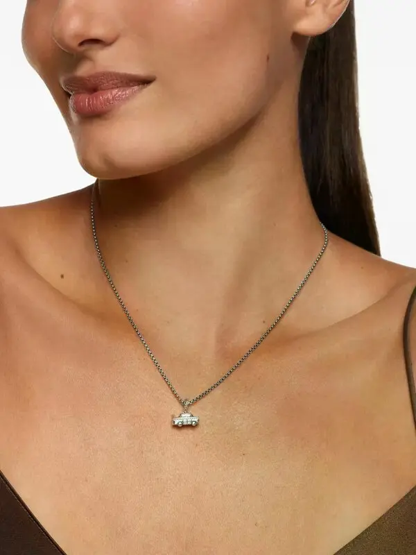 David Yurman Petite Taxi Amulet In Sterling With Diamonds