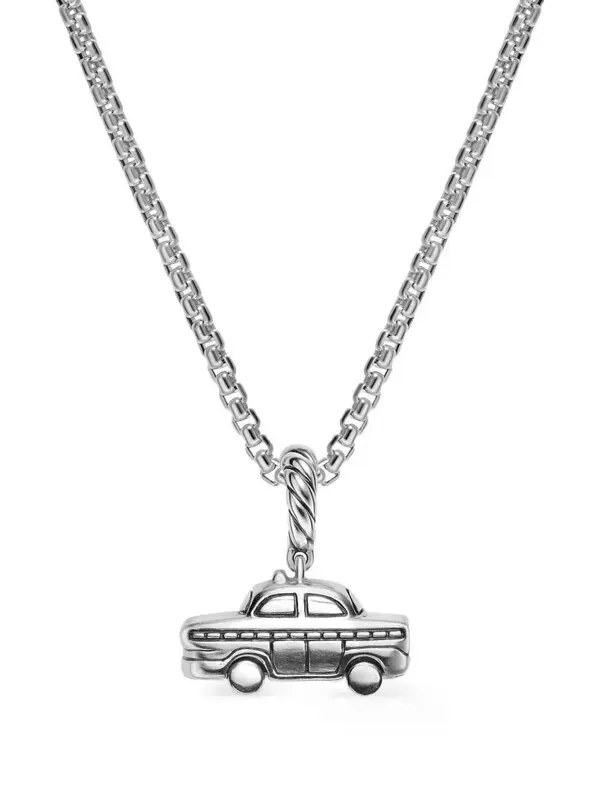 David Yurman Petite Taxi Amulet In Sterling With Diamonds
