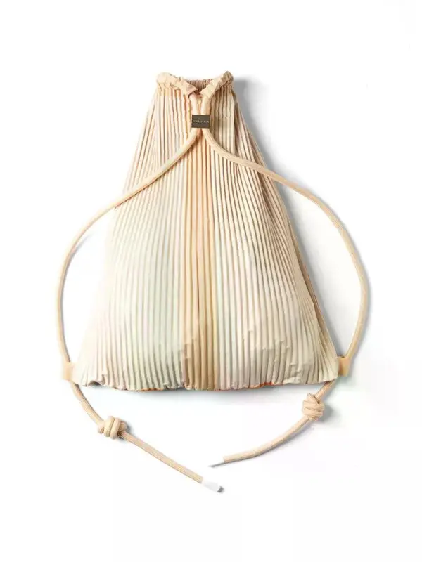 MULTITUDES BAGS Nanda Pleated Drawstring Backpack - Orange