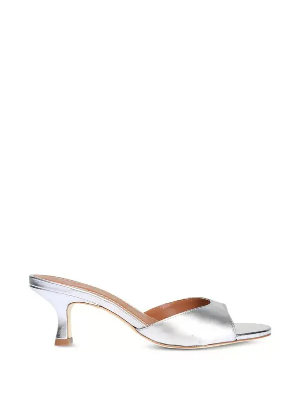 Staud Brigitte Metallic-effect Leather Sandals
