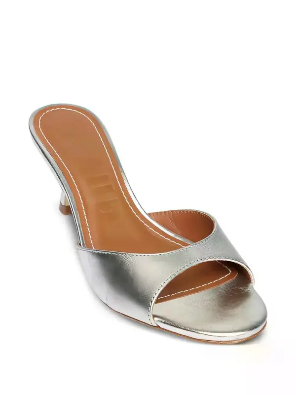 Staud Brigitte Metallic-effect Leather Sandals