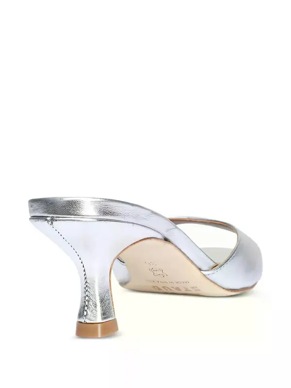 Staud Brigitte Metallic-effect Leather Sandals