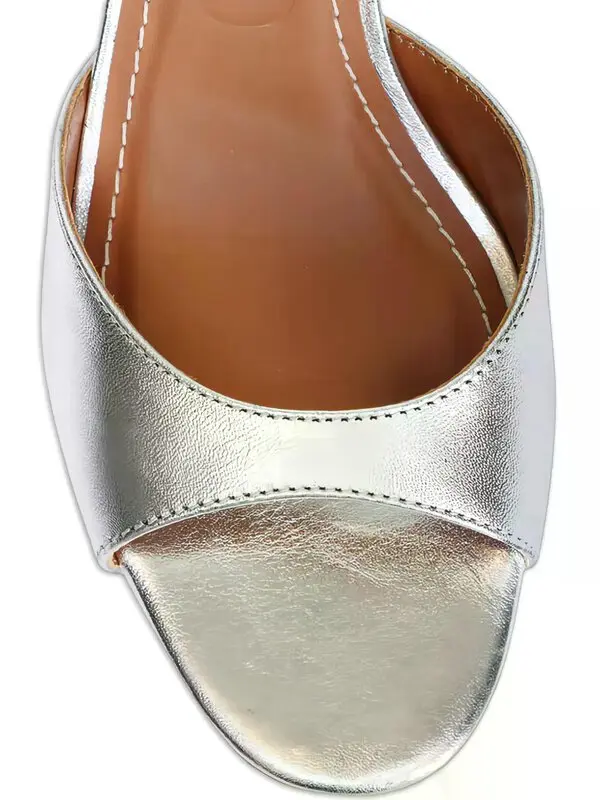Staud Brigitte Metallic-effect Leather Sandals