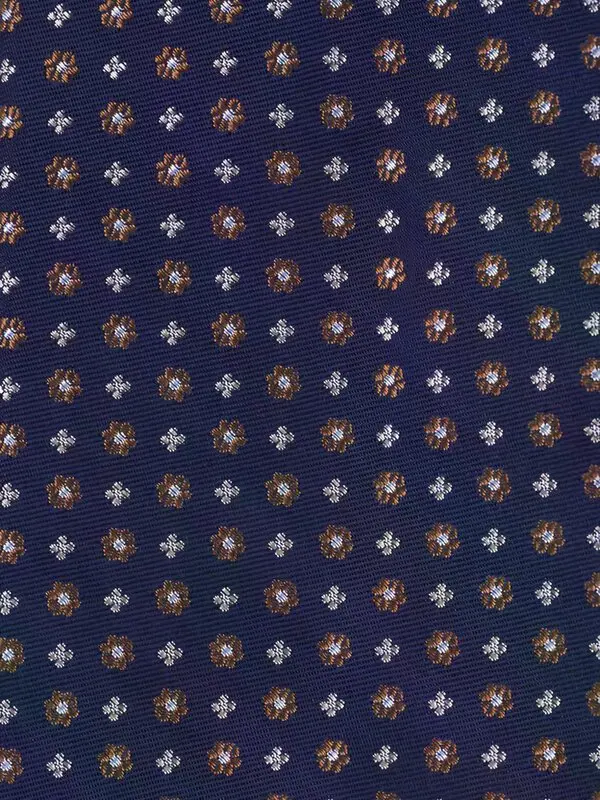 Kiton Floral-print Silk Neck Tie - Blue