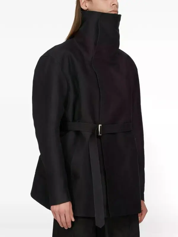 Rick Owens Dracucaban Funnel Neck Belted Jacket