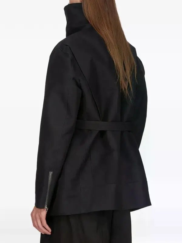 Rick Owens Dracucaban Funnel Neck Belted Jacket
