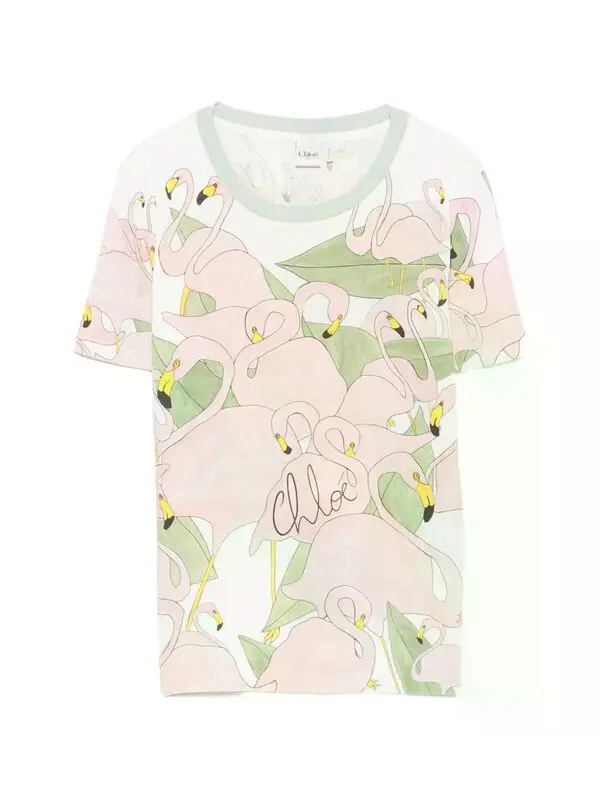 Chloé Flamingo Print T-shirt