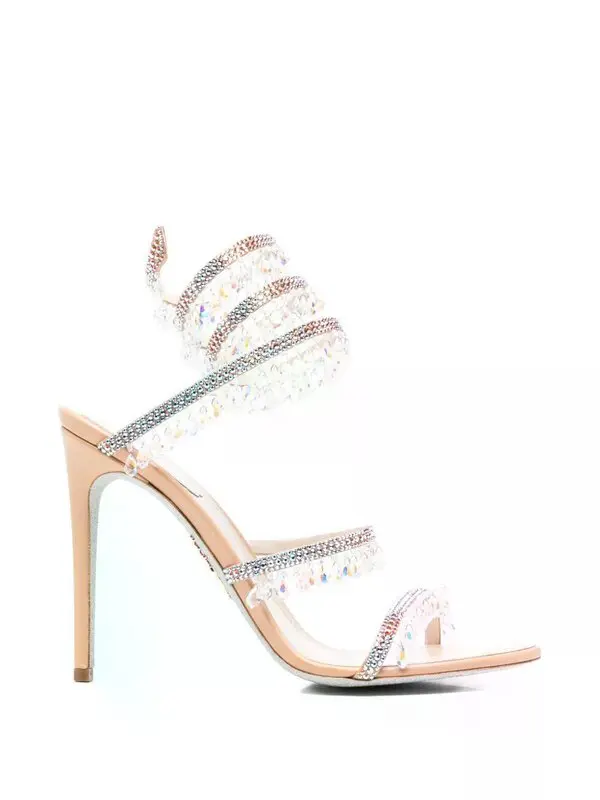 Rene Caovilla Chandelier Crystal-embellished Sandals - Neutrals