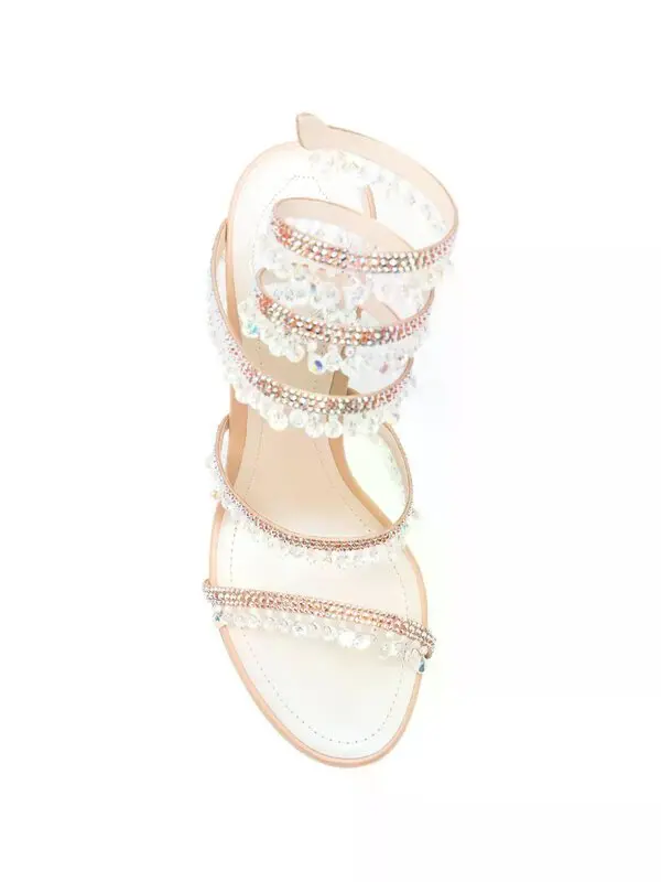 Rene Caovilla Chandelier Crystal-embellished Sandals - Neutrals