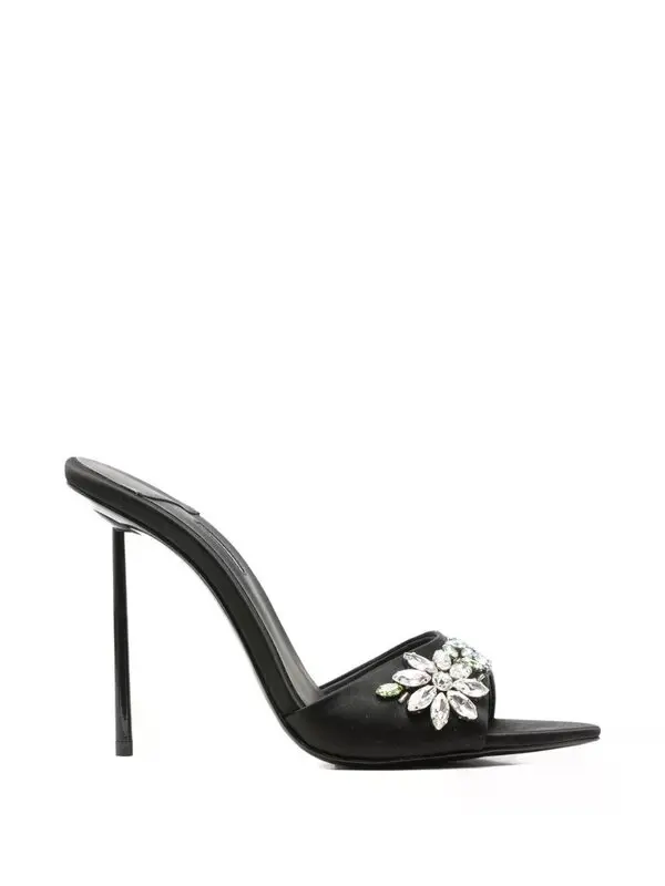 LE SILLA Crystal-embellished Pointed-toe Sandals - Black