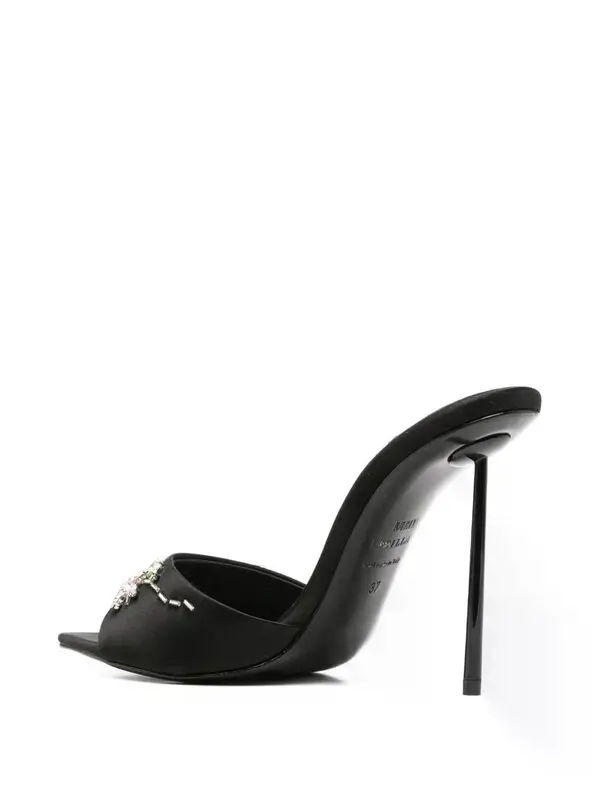 LE SILLA Crystal-embellished Pointed-toe Sandals - Black
