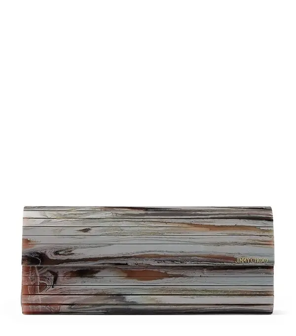 JIMMY CHOO Sweetie Marble Effect Clutch Bag - Grey