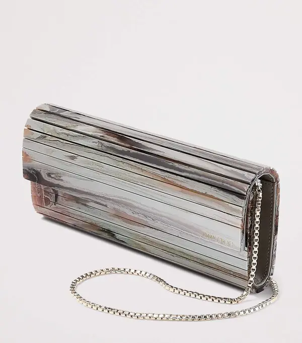 JIMMY CHOO Sweetie Marble Effect Clutch Bag - Grey