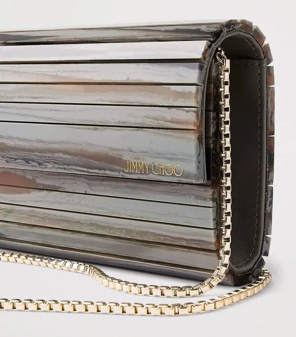 JIMMY CHOO Sweetie Marble Effect Clutch Bag - Grey