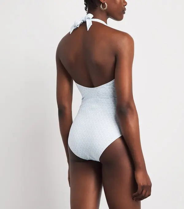 Heidi Klein Halterneck Elba Swimsuit With Foliate Motif