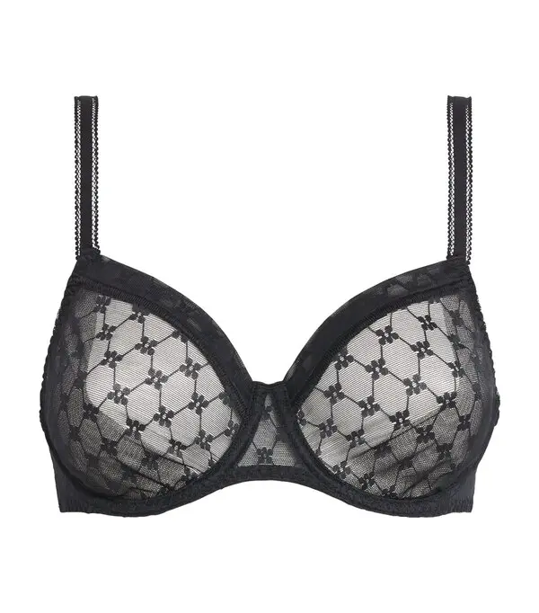 Simone Perele Lace Plume Plunge Bra - Black