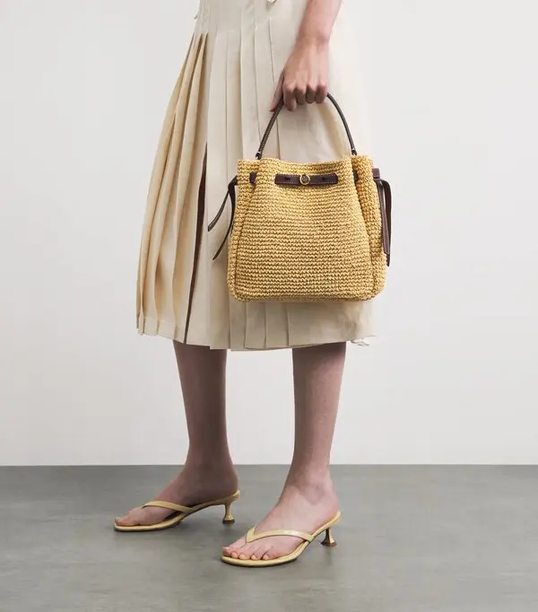 Tory Burch Small Raffia Bucket Bag
