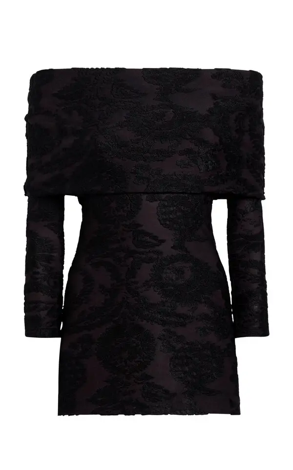 Etro Flocked Stretch-velvet Off-the-shoulder Top