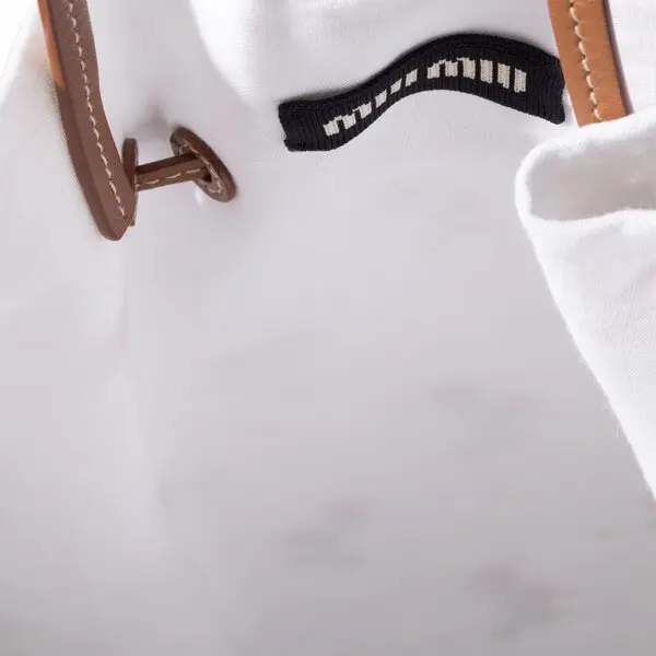 Miu Miu Embroidered Linen Tote Bag - White/red