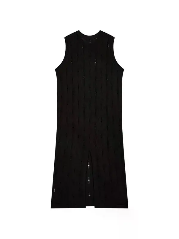 STUDIO TOMBOY Distressed Sleeveless Knit Dress - Black