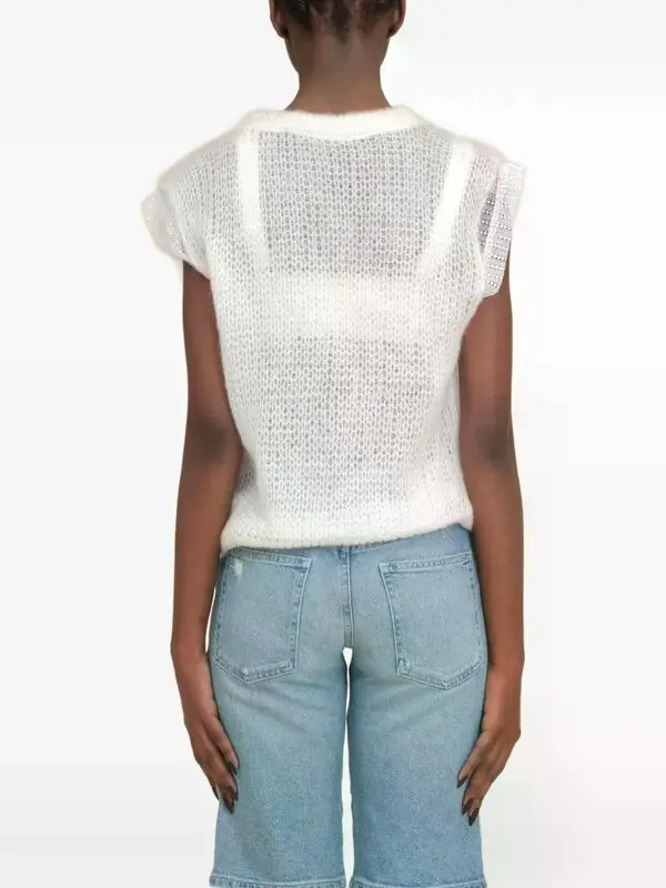 CONTESSA MILLS Laissez Open-knit Sleeveless Sweater
