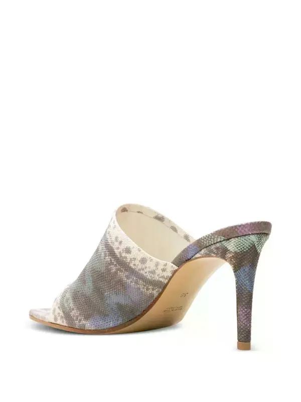 CHUCKIES Snakeskin-effect Square Toe Stiletto Sandals