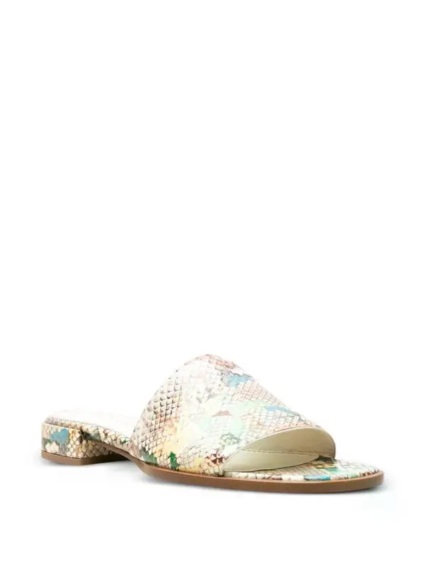 CHUCKIES Snake-effect Block Heel Sandals