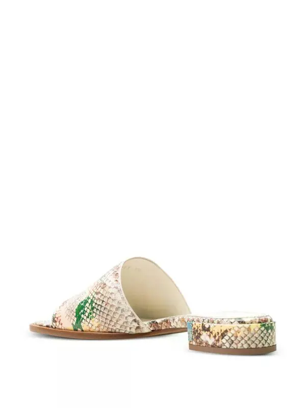 CHUCKIES Snake-effect Block Heel Sandals