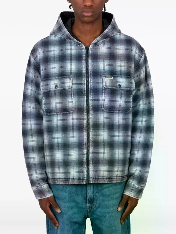StÜssy Checkered Zip-up Hooded Jacket